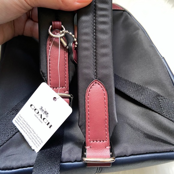 Coach | Bags | Coach Denim Leather Small Blue Cute Backpack | Poshmark